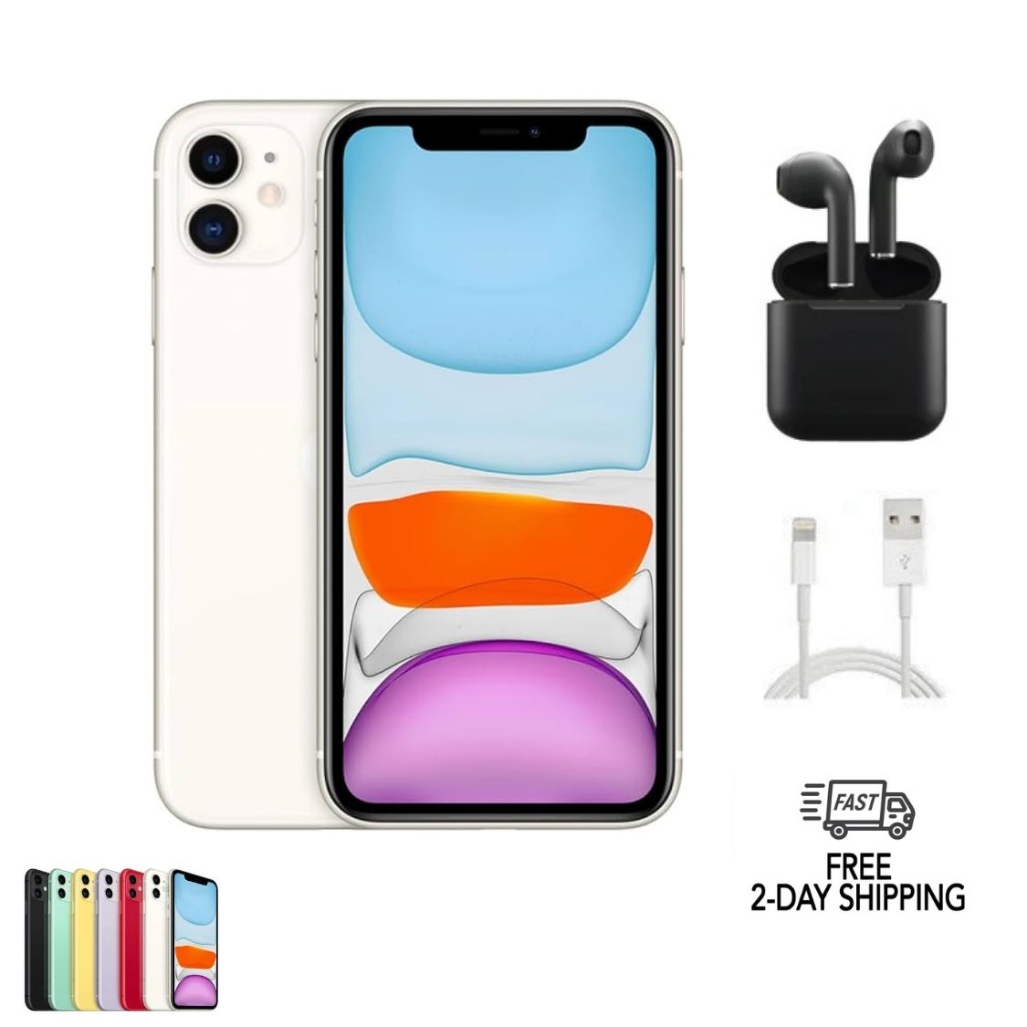 Refurbished iPhone 11 | Unlocked | Bundle with Wireless Earbuds ...